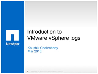 Introduction to vSphere logs | PPTX | Operating Systems | Computer Software and Applications