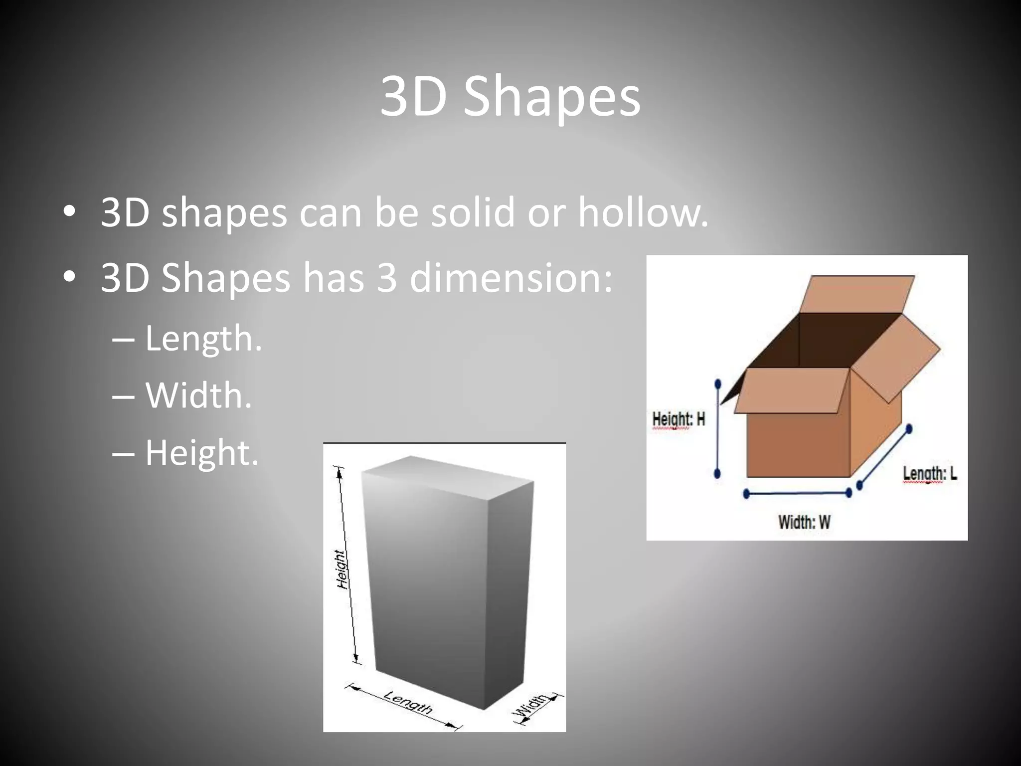 Introduction 3D shapes | PPTX