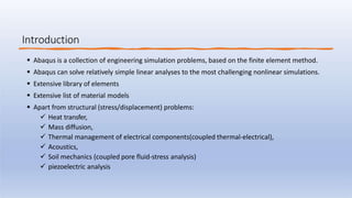 introduction to abaqus and analysis of plane truss | PPTX