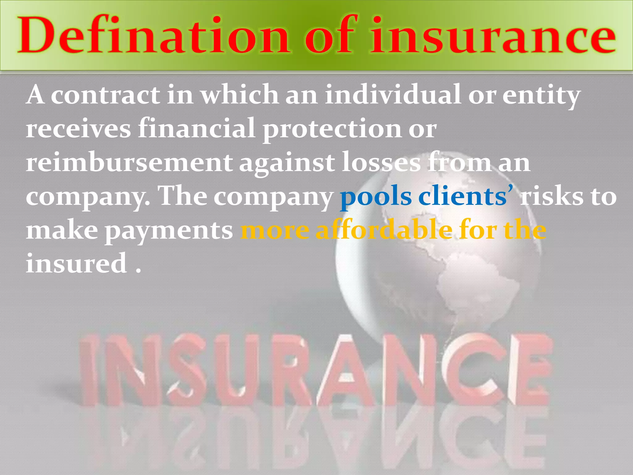 Introduction about insurance | PPTX