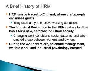 Introduction & a brief history of hrm | PPT