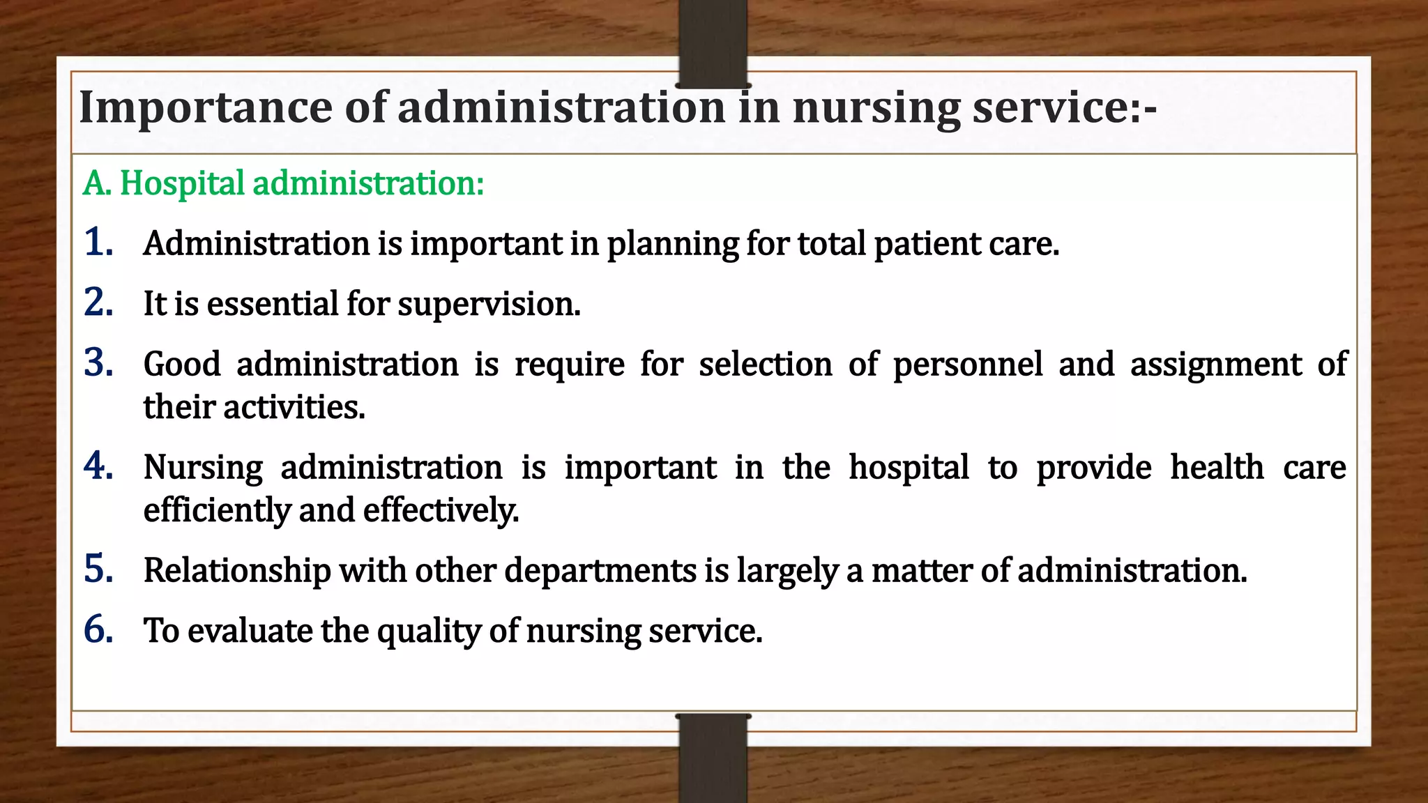 Introduction nursing administration & management | PPTX