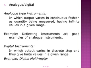 Introduction, advantages of electronic instrumentation, instrument ...