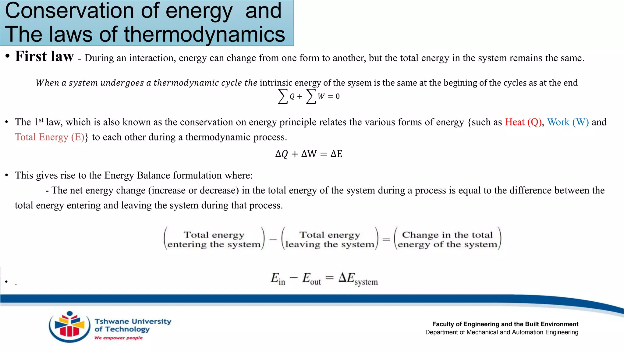 Introduction and 1st Laws of Thermodynamic - UNIT 3.pptx