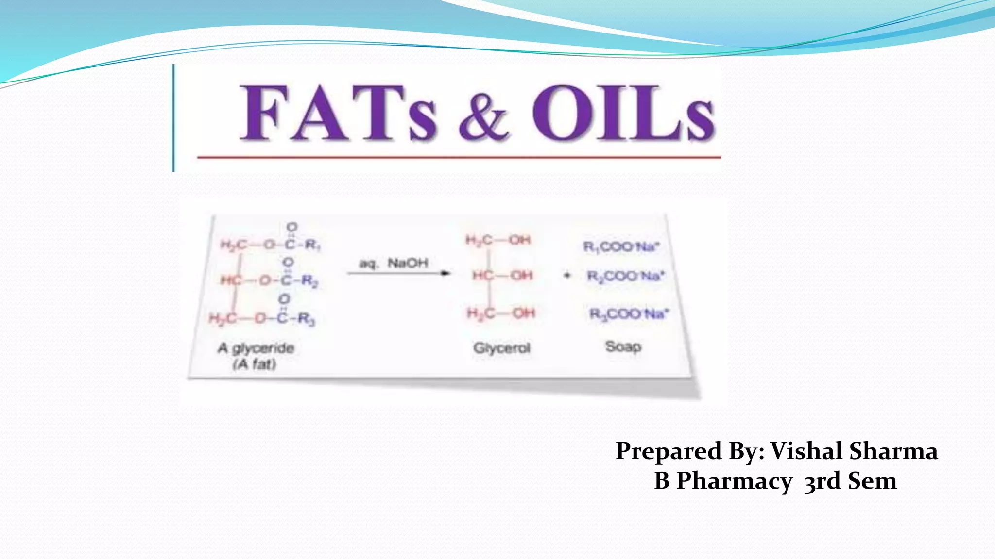 Introduction and chemical reactions of fats & Oils.pptx
