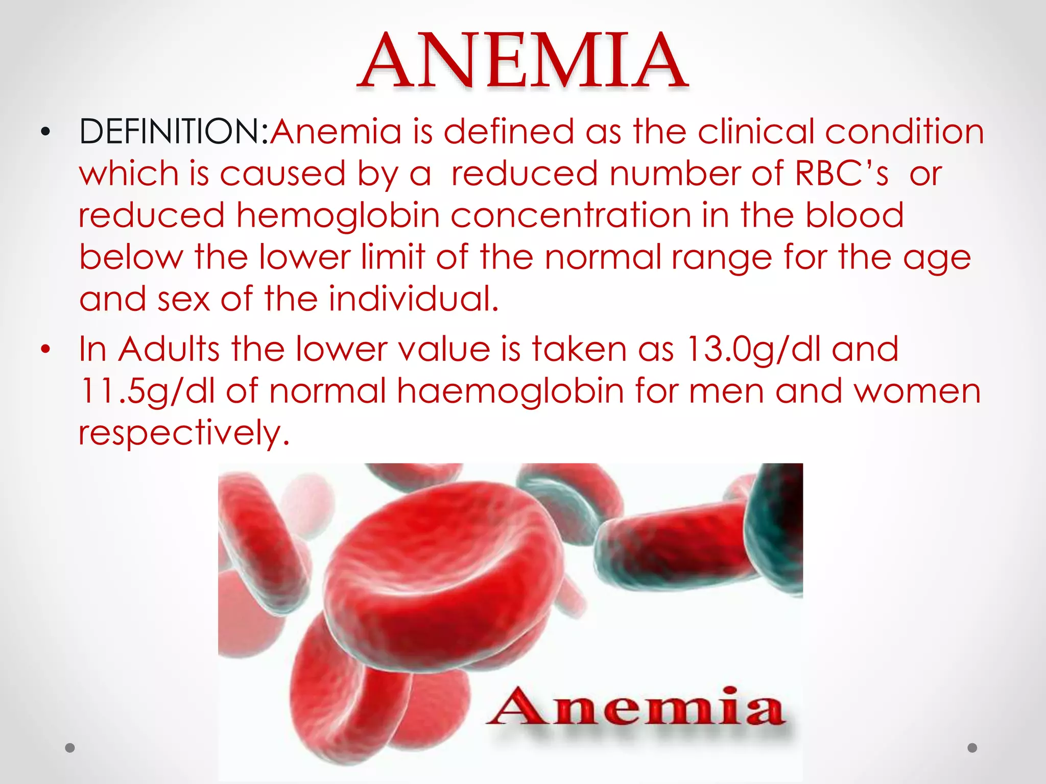 Introduction and classification of anemia’s | PPTX