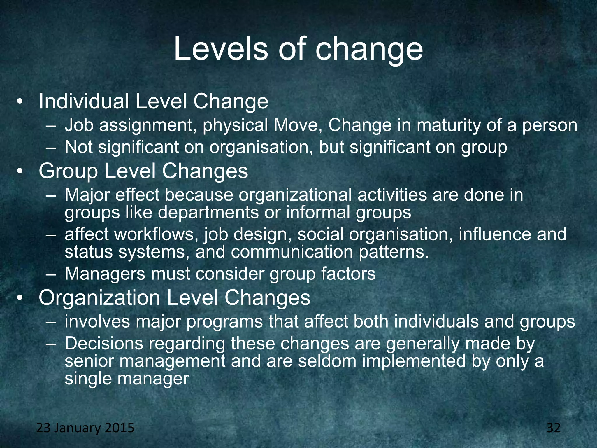 Introduction and concepts of change, nature, forces and types of change ...