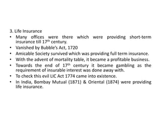 Introduction and history of insurance in India | PPTX