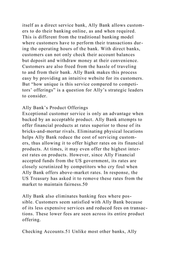 Introduction and HistoryAlly Bank, a subsidiary of Ally Fina.docx
