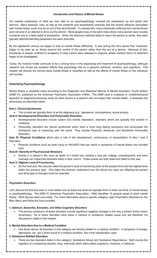 Introduction and history of mental illness | DOCX