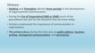 Introduction and History of Organizational Communication | PPTX
