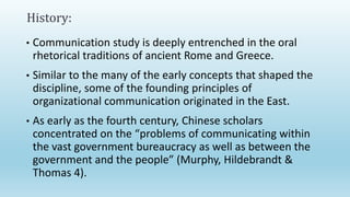 Introduction and History of Organizational Communication | PPTX