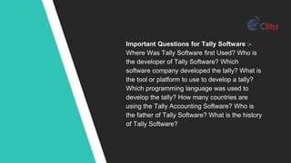 Introduction and history of tally accounting software | PPTX