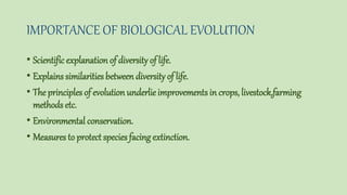 Introduction and importance of biological evolution | PPTX