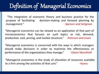 Introduction and meaning of managerial economics | PPTX