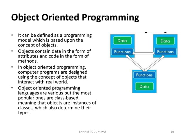 Need of OOPs and Programming,pop vs oop | PPT