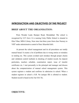 Introduction and objectives of the project | DOC