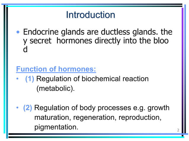 Introduction to endocrine system and pituitary gland | PPT