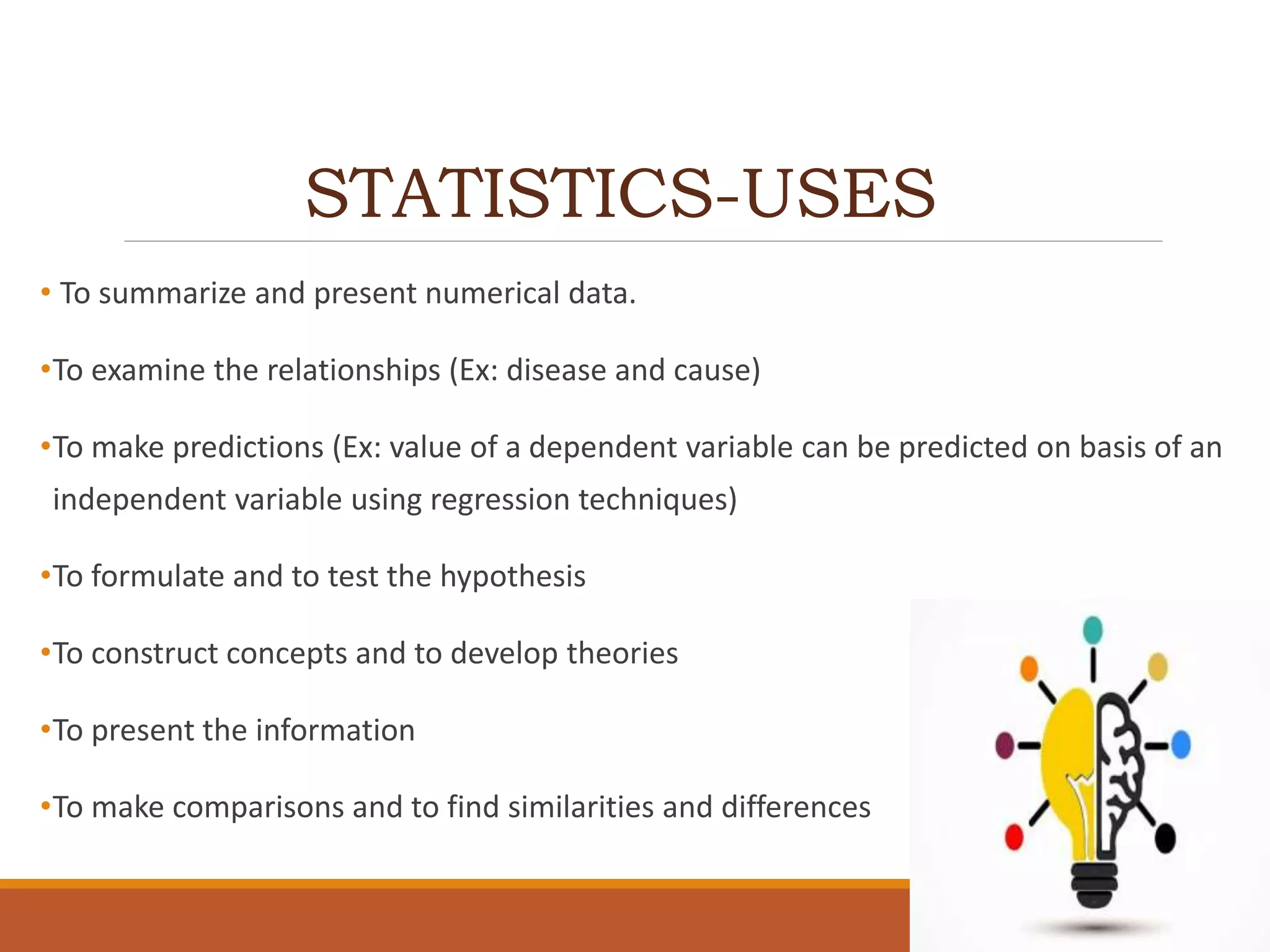 Introduction and scope of statistics | PPTX | Medical Health