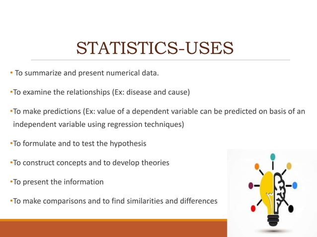 Introduction and scope of statistics | PPTX | Medical Health