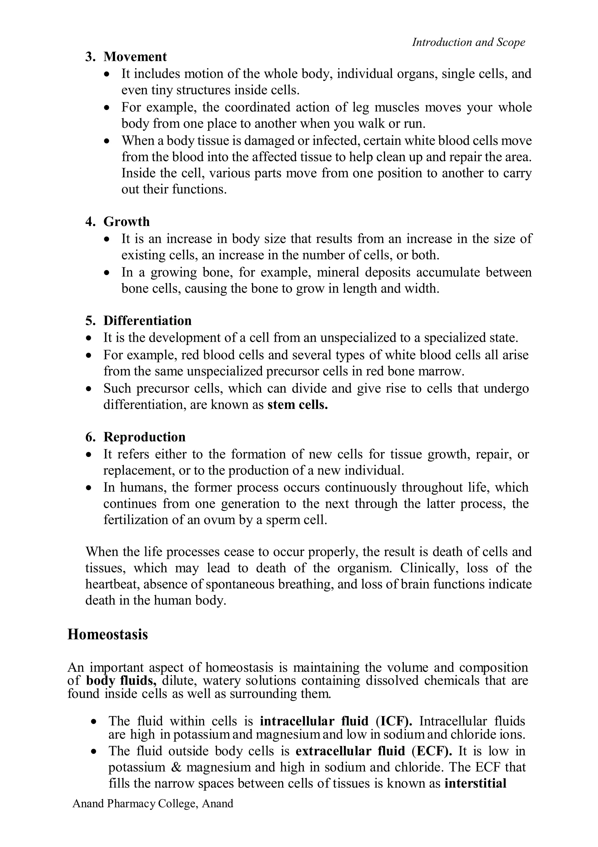 Introduction and scope of anatomy and physiology | PDF