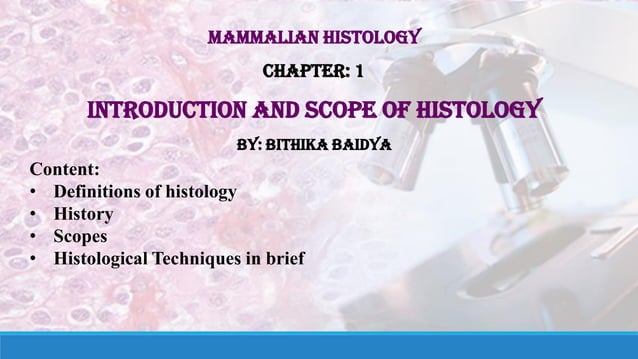 Introduction and scope of histology | PDF | Chemistry | Science