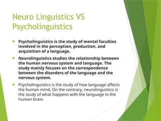 Introduction and Scope of Psycholinguistics.pptx | Brain and Nervous System Disorders | Diseases ...
