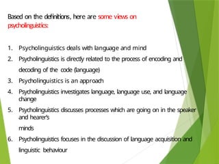 Introduction and Scope of Psycholinguistics.pptx | Brain and Nervous System Disorders | Diseases ...