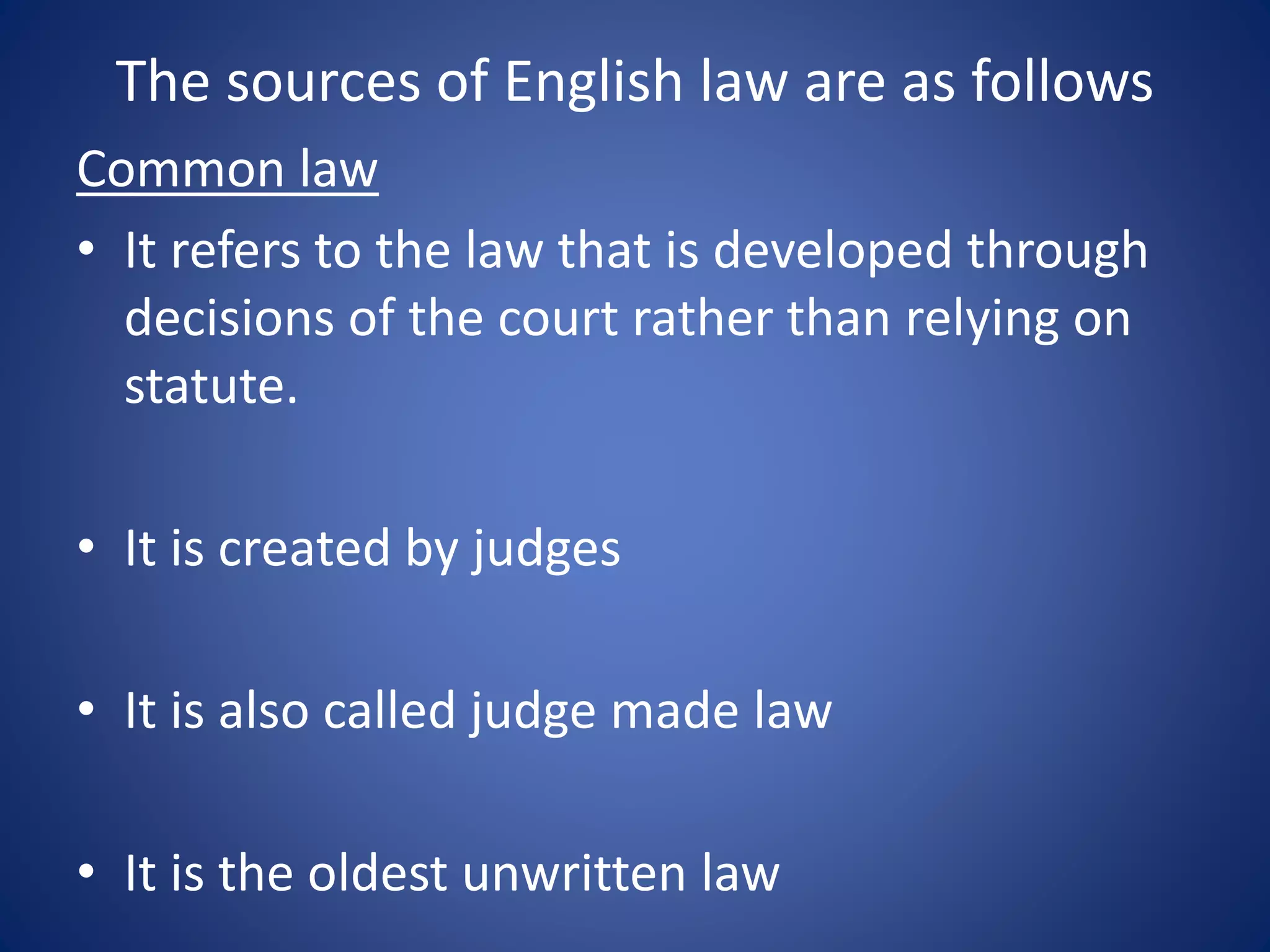 Introduction and sources of business law | PPT