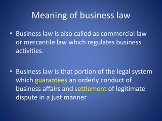 Introduction and sources of business law | PPT