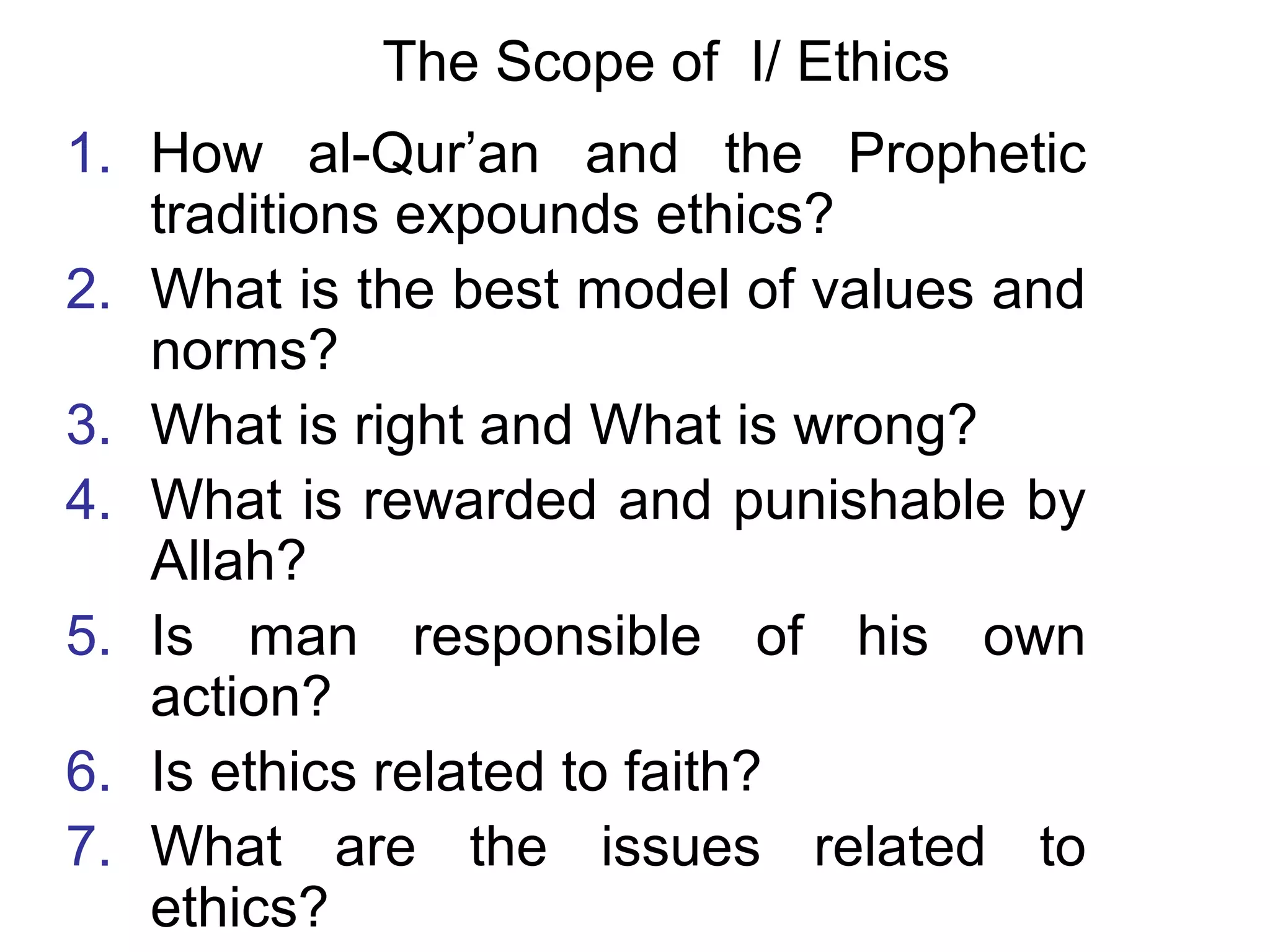Islamic Ethics : An Introduction | PPT