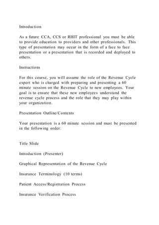 IntroductionAs a future CCA, CCS or RHIT professional you must b | PDF