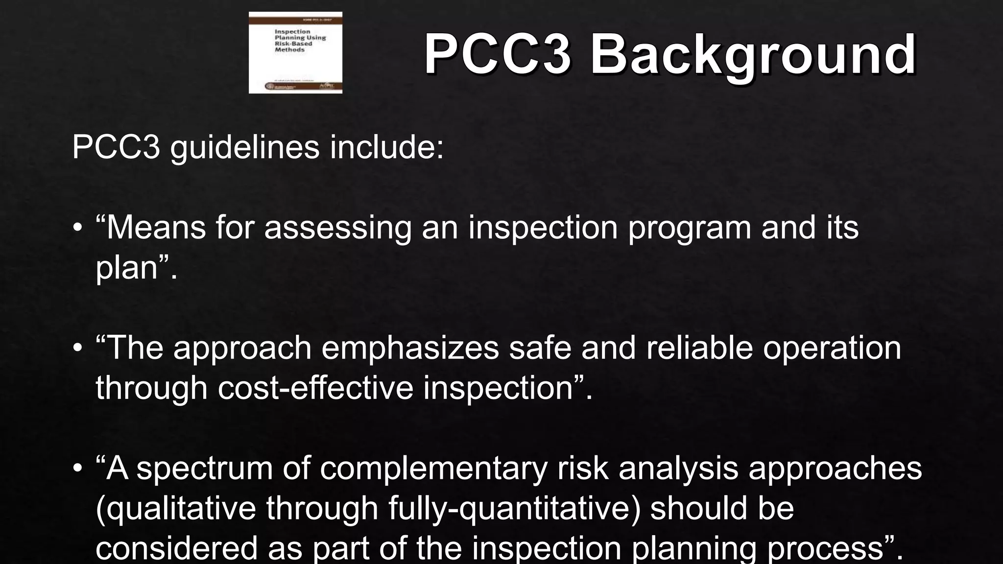 Introduction asme pcc3 inspection planning using risk based methods | PPT