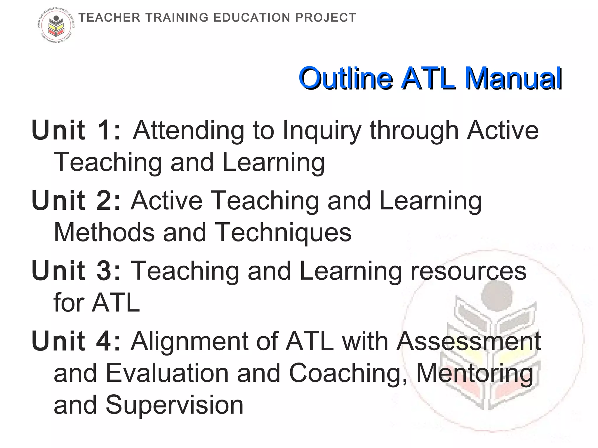 Introduction atl training and learning outcomes | PPT