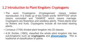 Introduction to Plant kingdom (B.Sc.I) | PPT