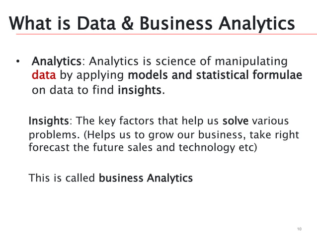 Introduction Business Analytics | PPTX