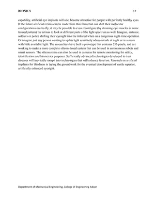 Introduction to Bionics Vineesh | PDF