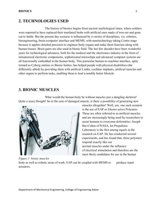 Introduction to Bionics Vineesh | PDF