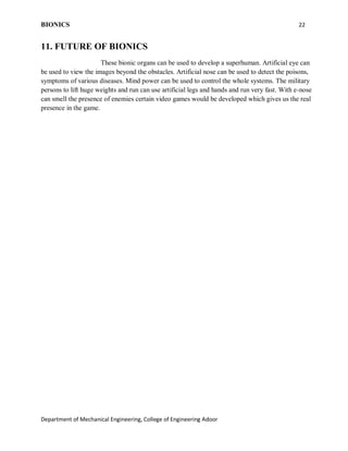 Introduction to Bionics Vineesh | PDF