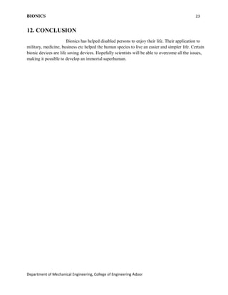 Introduction to Bionics Vineesh | PDF