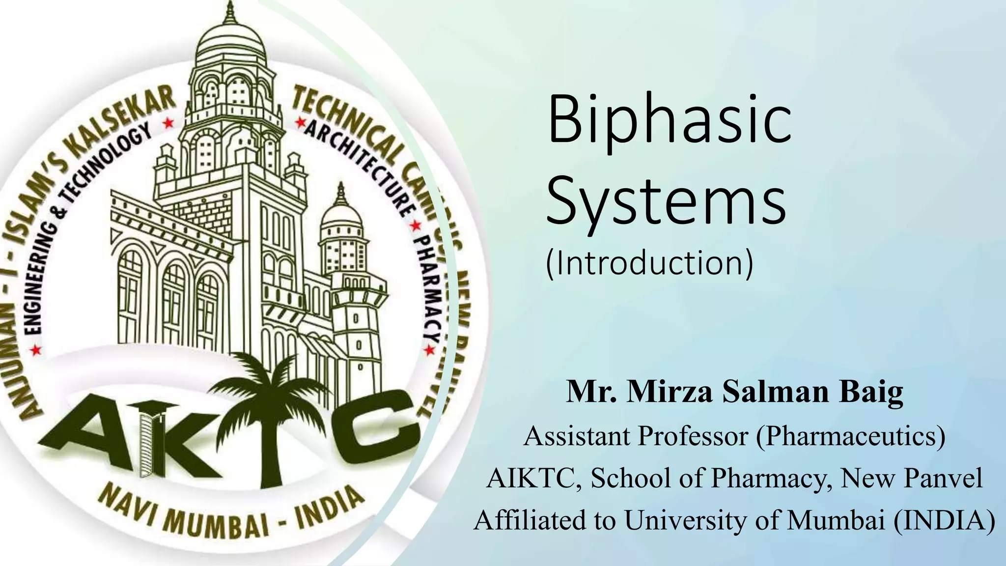 Introduction biphasic system suspension emulsion | PPT