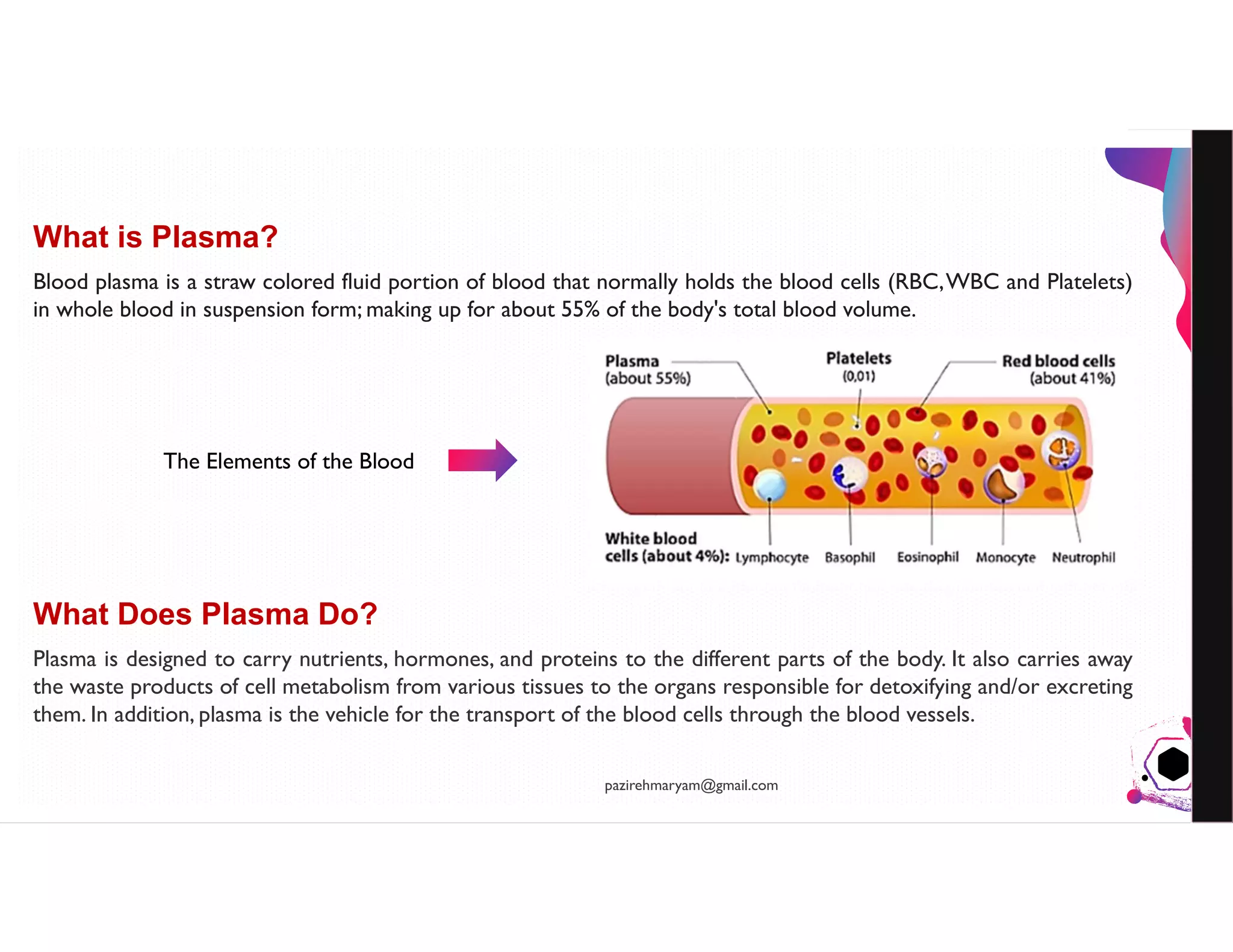 Plasma Proteins For Therapeutic Use; An Introduction to Blood PLASMA ...