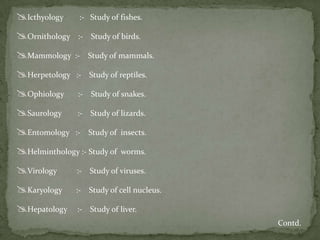 Introduction & branches of zoology | PPTX