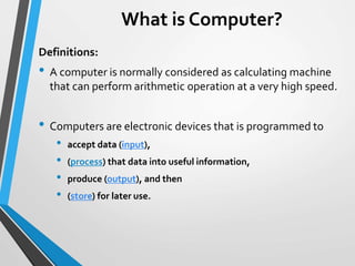 Introduction and brief history of computers | PPTX