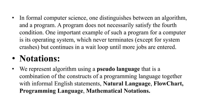 Introduction ,characteristics, properties,pseudo code conventions ...
