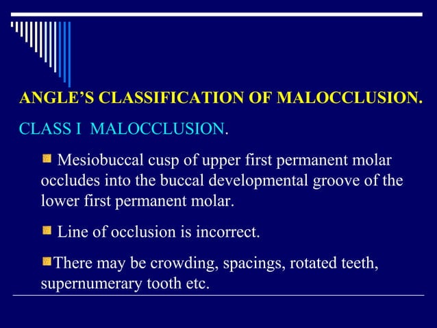 CLASSIFICATION OF NORMAL OCCLUSION AND MALOCCLUSION. | PPT | Dental ...