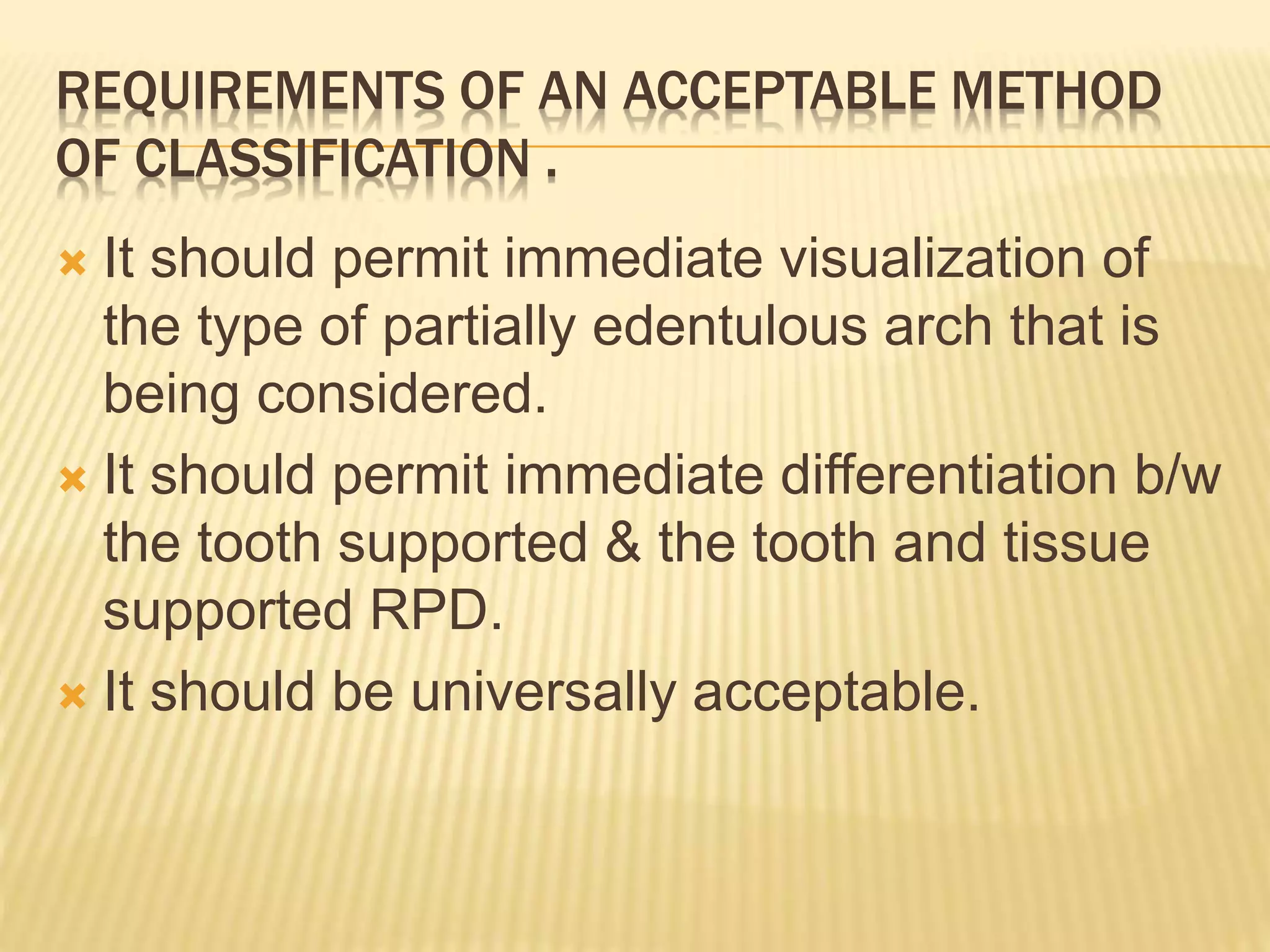 Introduction & classification of removable partial denture | PPTX