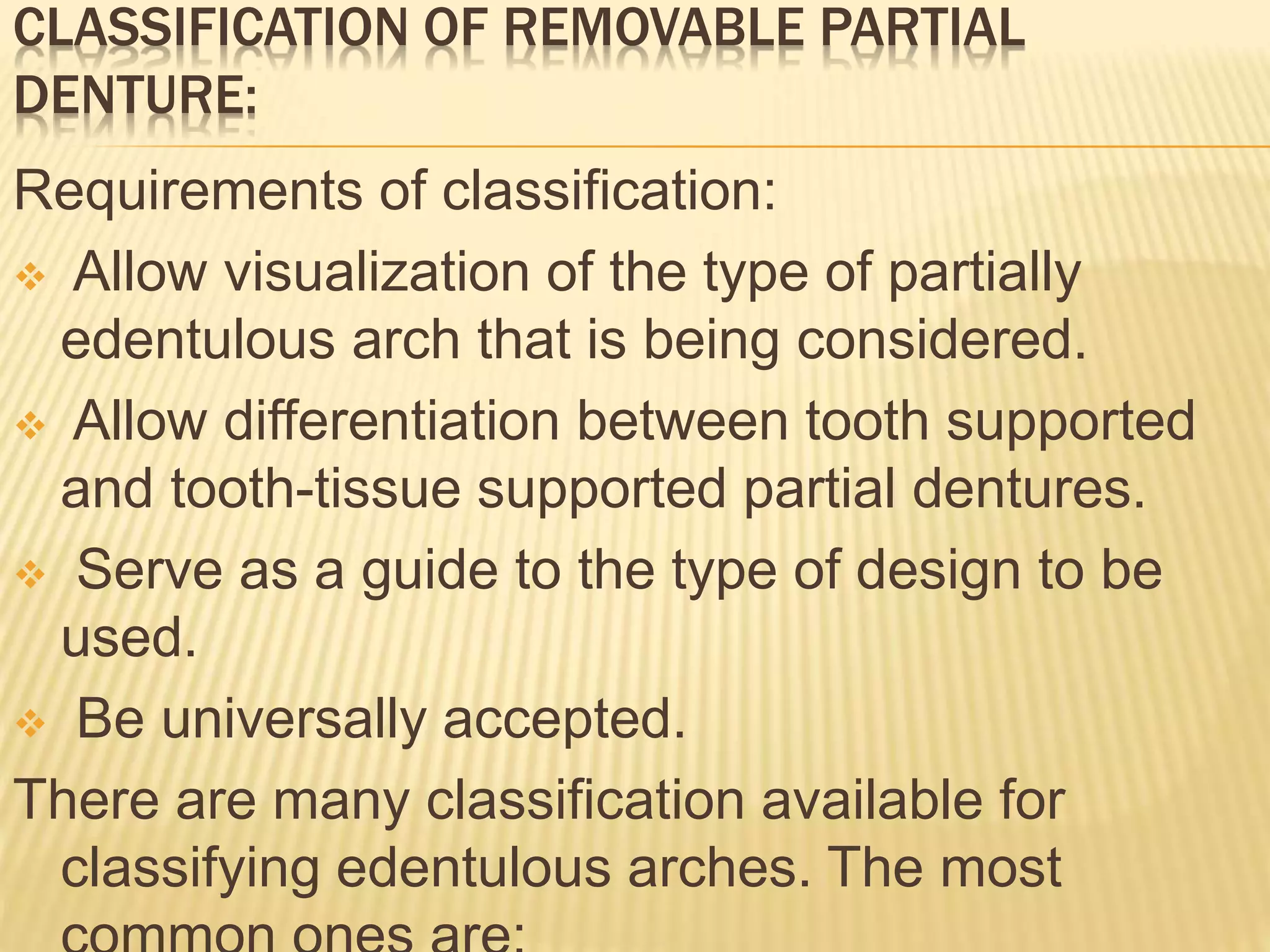 Introduction & classification of removable partial denture | PPTX