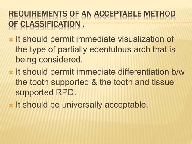 Introduction & classification of removable partial denture | PPTX