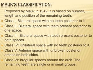 Introduction & classification of removable partial denture | PPTX
